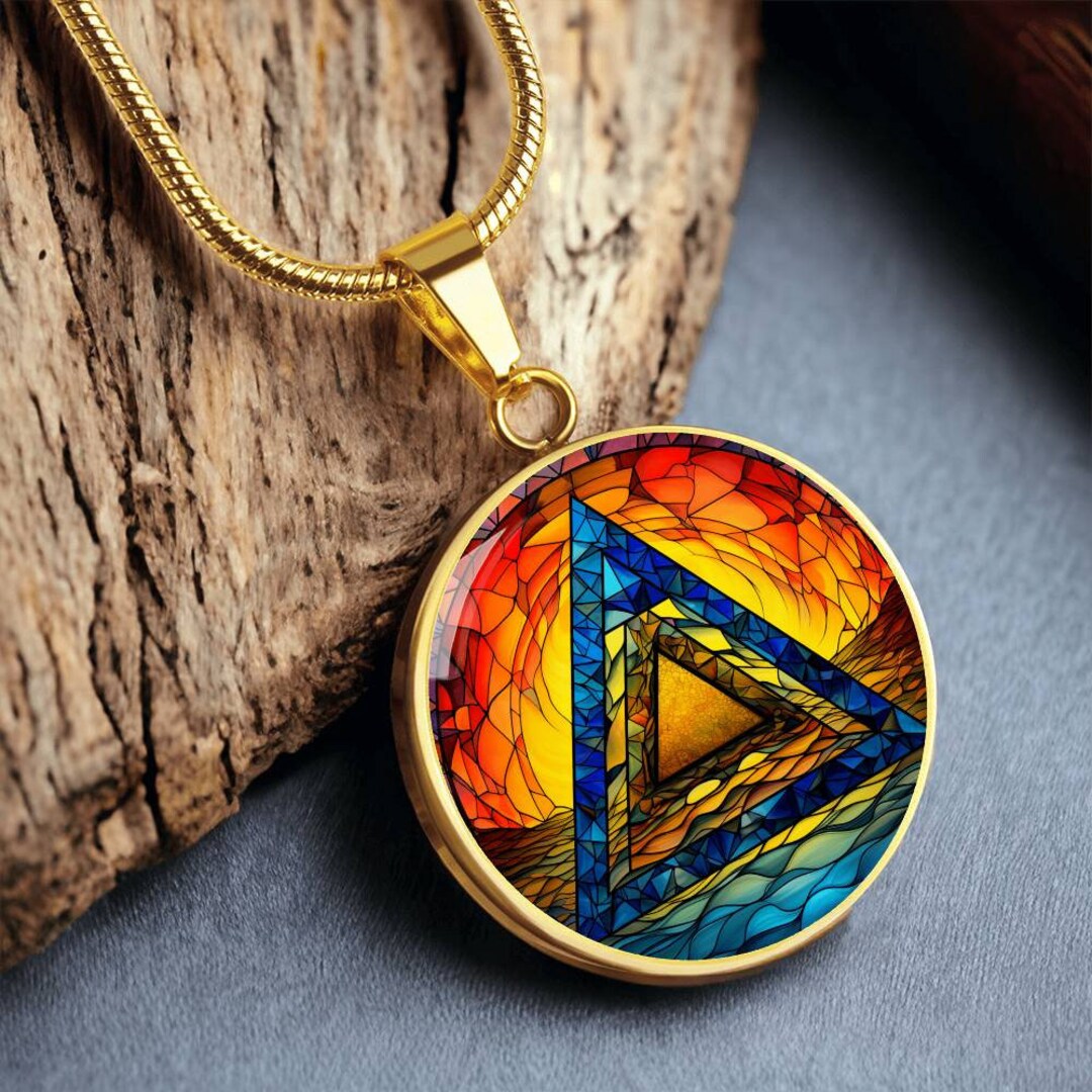Stained Glass Alcoholics Anonymous Symbol Personalized Pendant Gift for ...