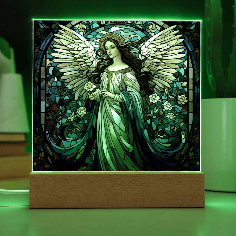 Angel Stained Glass Acrylic Plaque Home Decor Gift for Guardian Angel ...