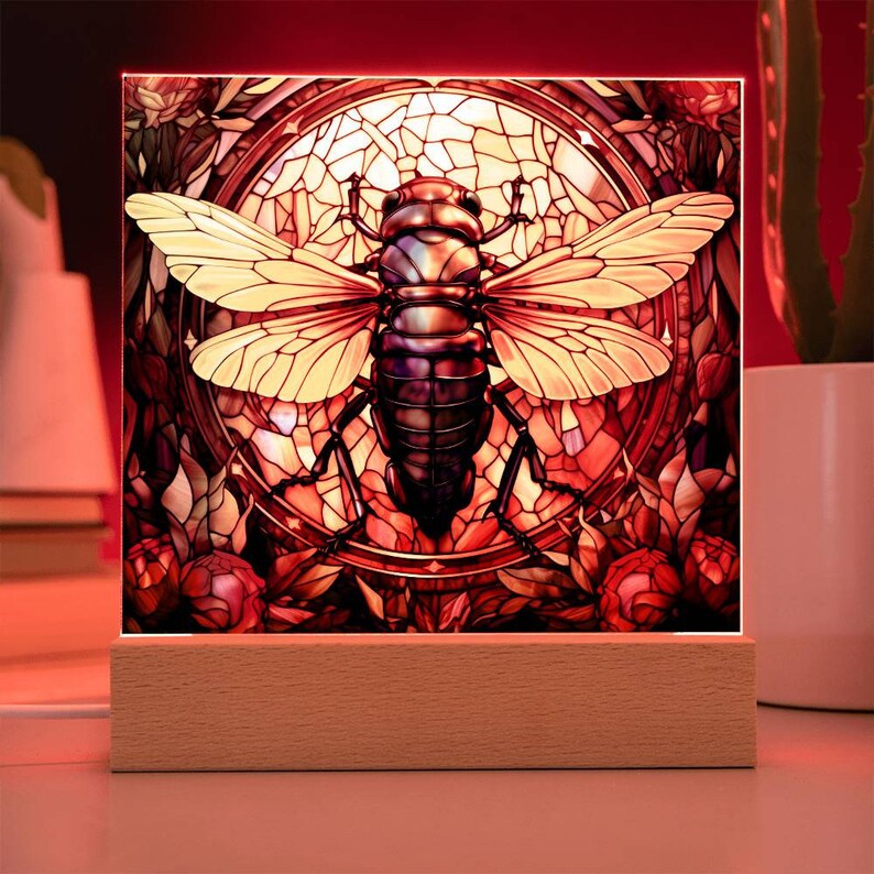 Cicada Stained Glass Collection Insect Acrylic Plaque Unique Gift for ...