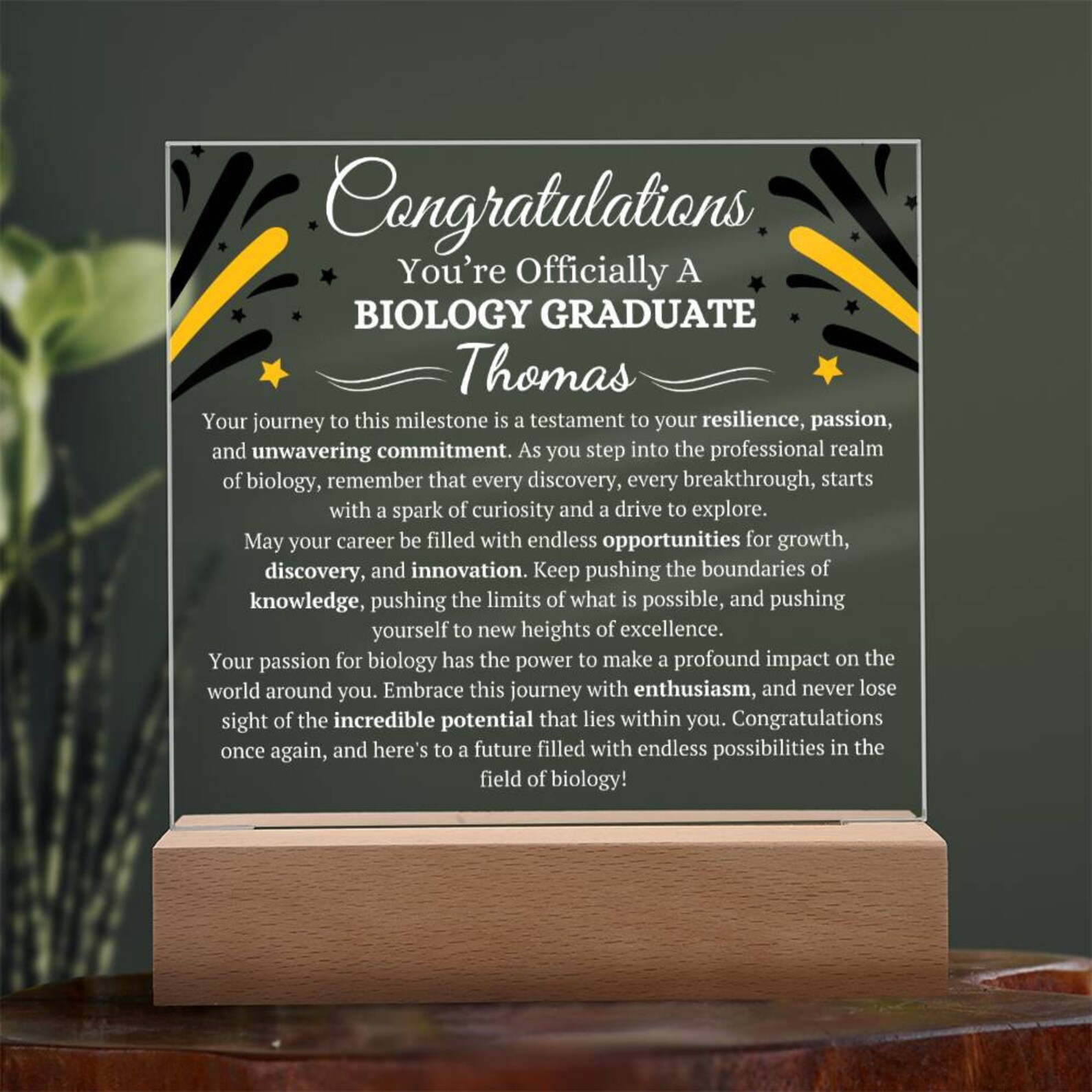 Biology Graduate Plaque Gift for Daughter Biology Gift Room Decor ...