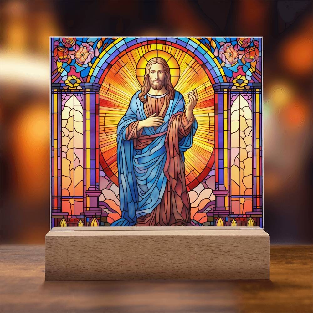 Christian Jesus Stained Glass Acrylic Plaque Gifts for Catholic Church ...