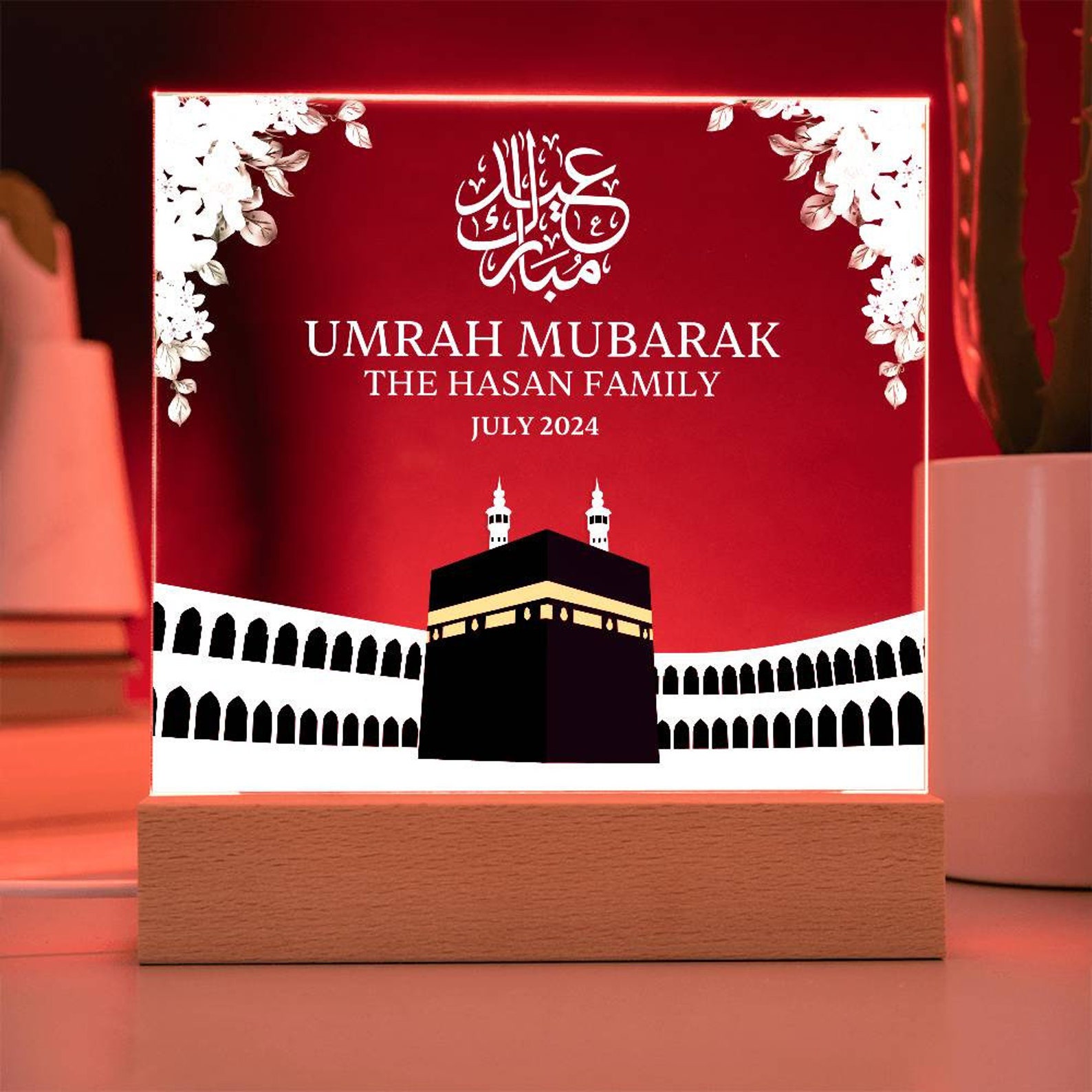 Personalized Umrah Mubarak Gifts Acrylic Plaque Islamic Gift Hajj ...