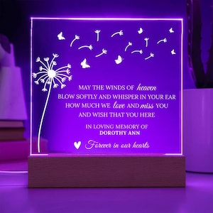 Memorial Custom Acrylic Plaque Sympathy Gift in Loving Memory Keepsake ...