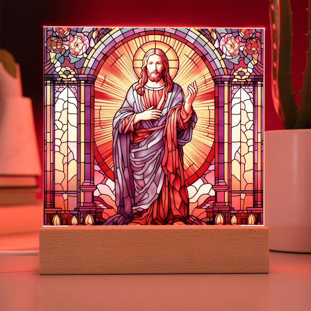 Christian Jesus Stained Glass Acrylic Plaque Gifts for Catholic Church ...