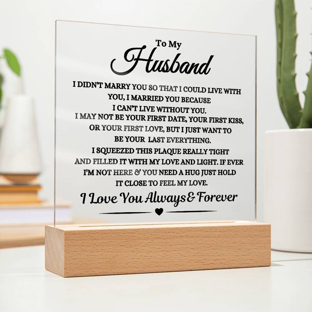 Husband Appreciation Love Note Acrylic Plaque, Heartwarming Romantic ...