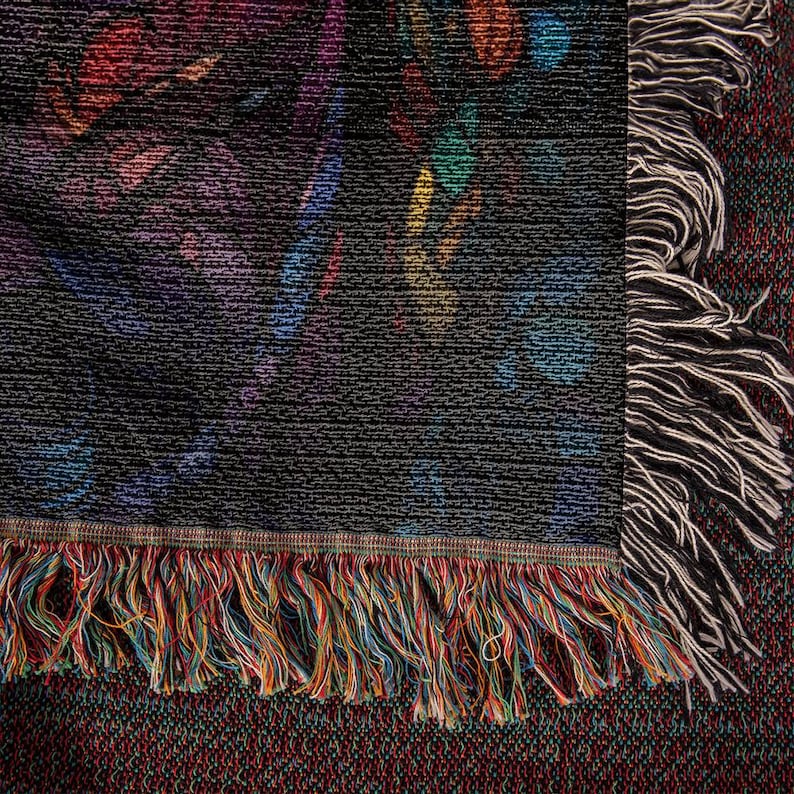 Colorful Dnd Dragon Stained Glass Heirloom Woven Blanket Medieval ...