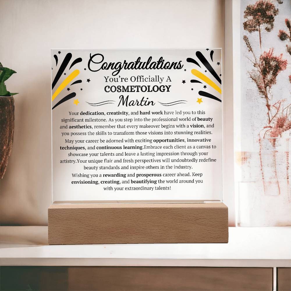 Cosmetology Graduation Plaque Gift for Beautician Home Decor Gift for ...