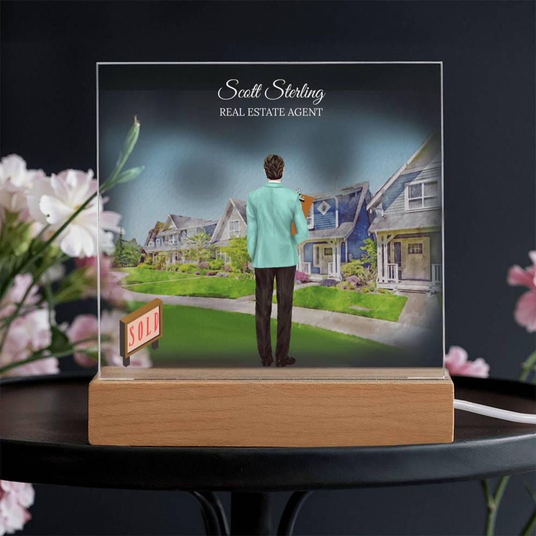 Real Estate Agent Custom Acrylic Plaque Realtor Personalized Name Desk ...