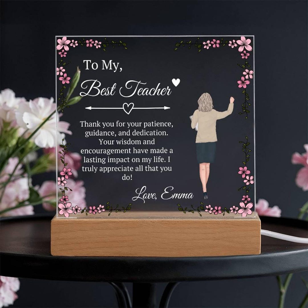 Teacher Acrylic Plaque Personalized Teacher Appreciation Gift End of ...