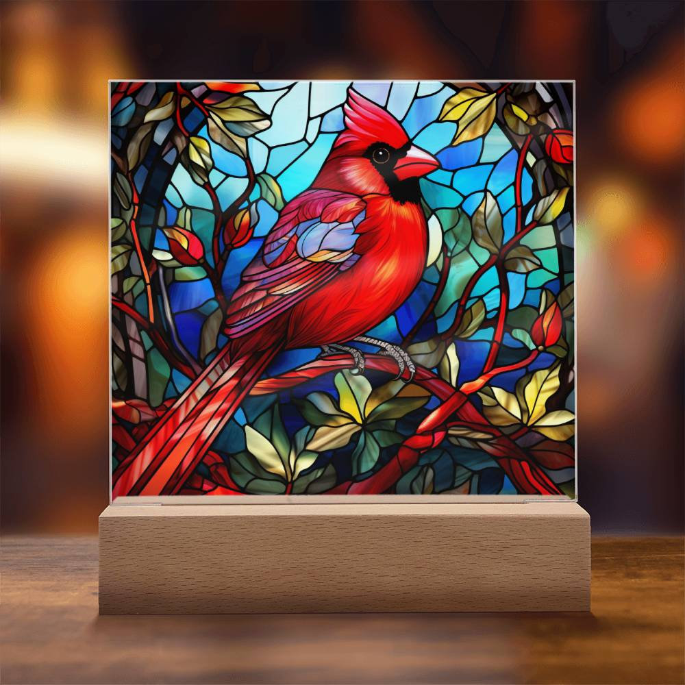 Cardinal Faux Stained Glass, Cardinal Gifts, Bird Lover Gift, Birthday ...