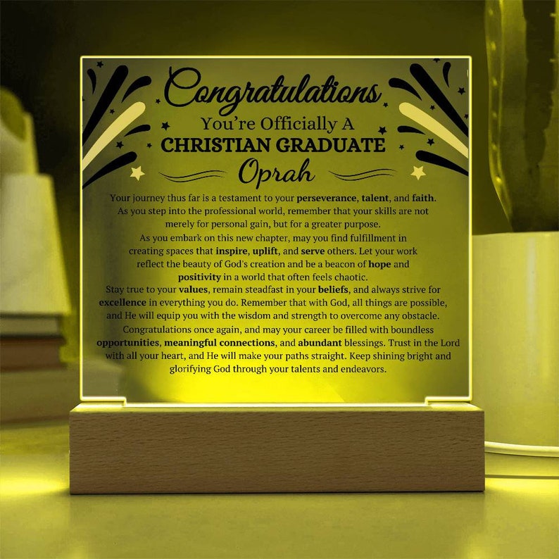 Christian Graduate Plaque Gift for a Religious Friend Blessings ...