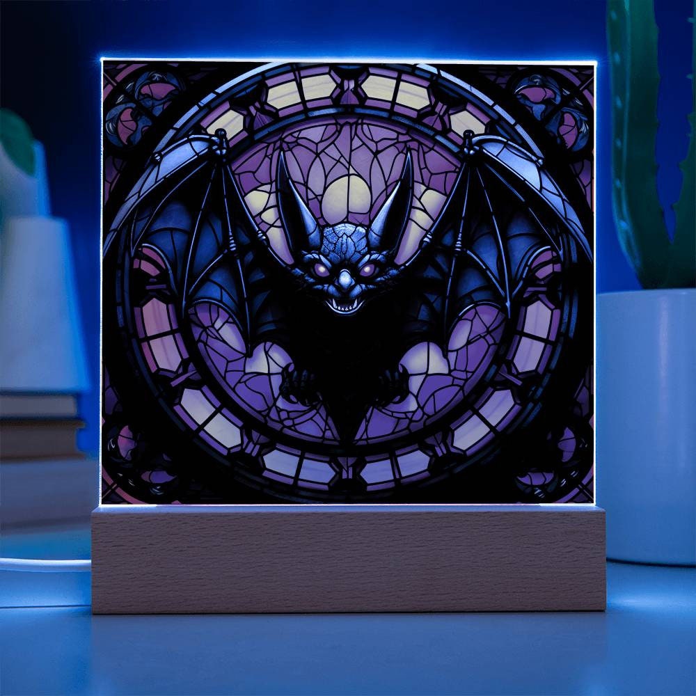 Bat Stained Glass Acrylic Plaque Gift for Bat Lover Nephew Seasonal ...