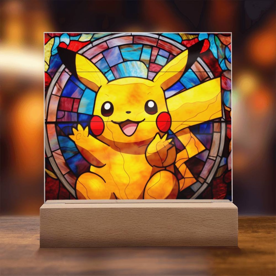 Pokemon Stained Glass Acrylic Plaque, Anniversary Gift, Gift for Son ...