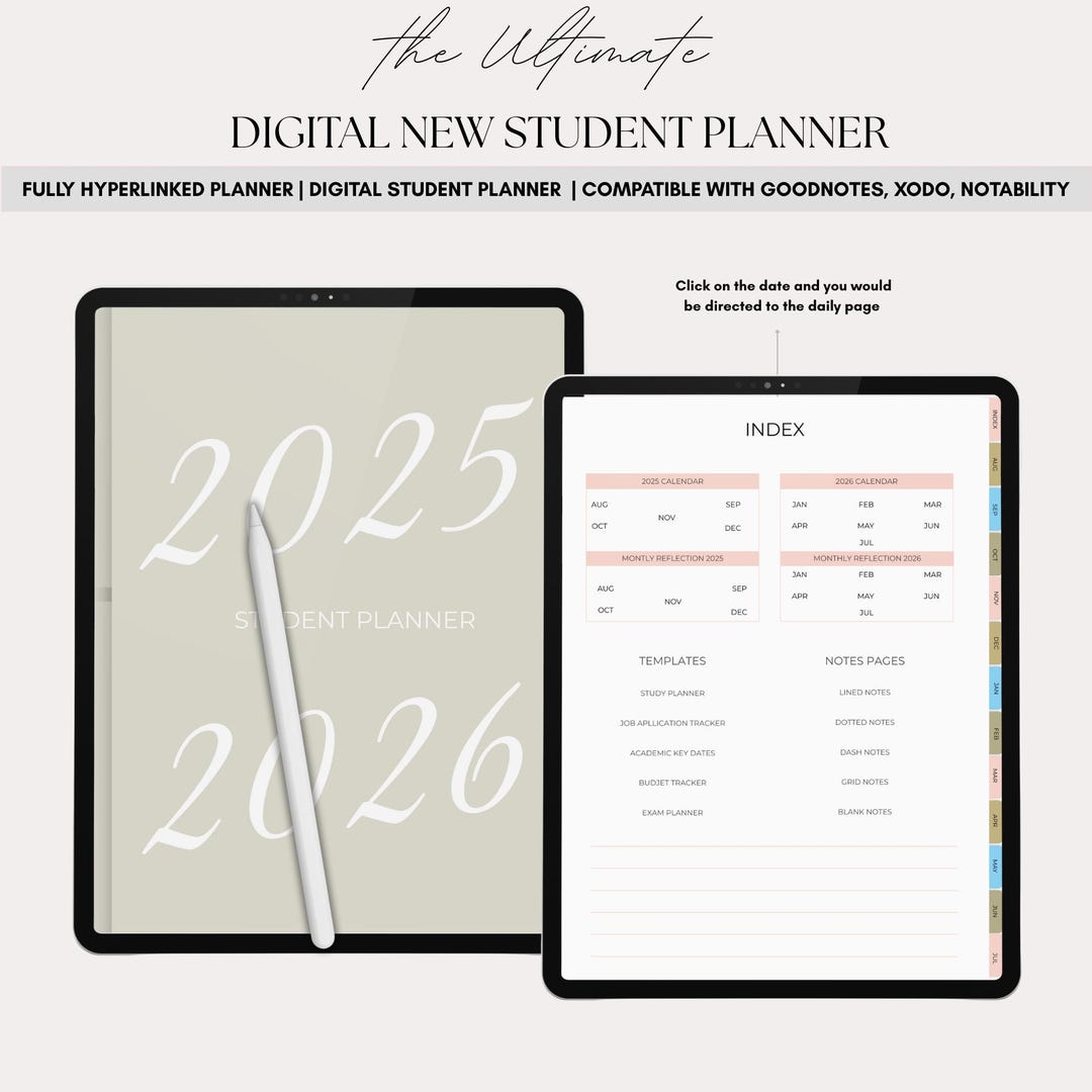 2025-2026 Student Digital Planner: Academic Study Organizer (PDF ...