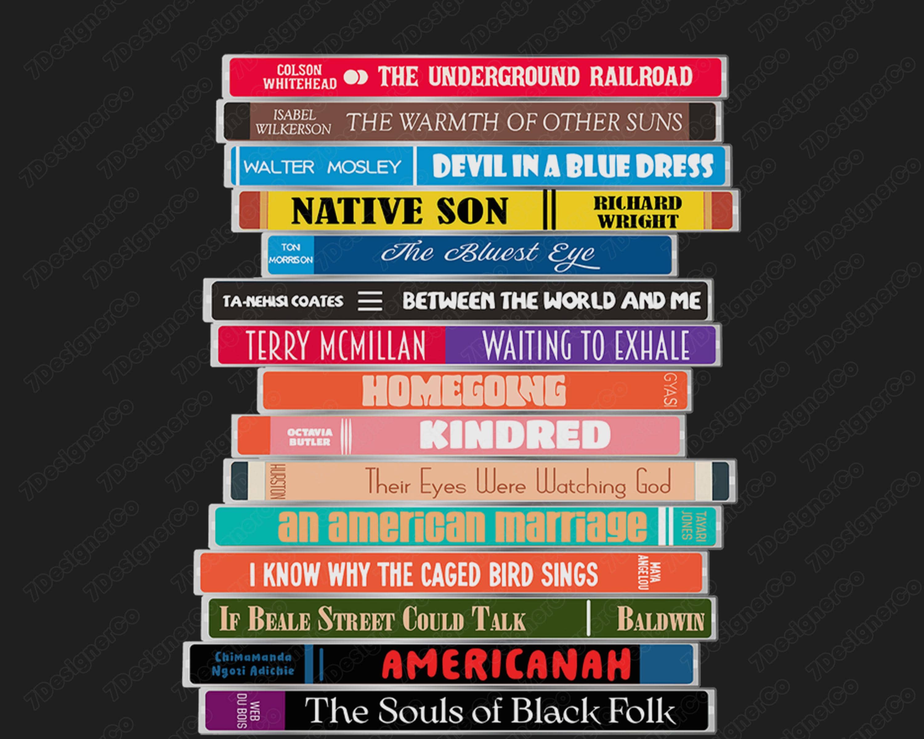 Black History Book Stack PNG: African American Authors (digital ...