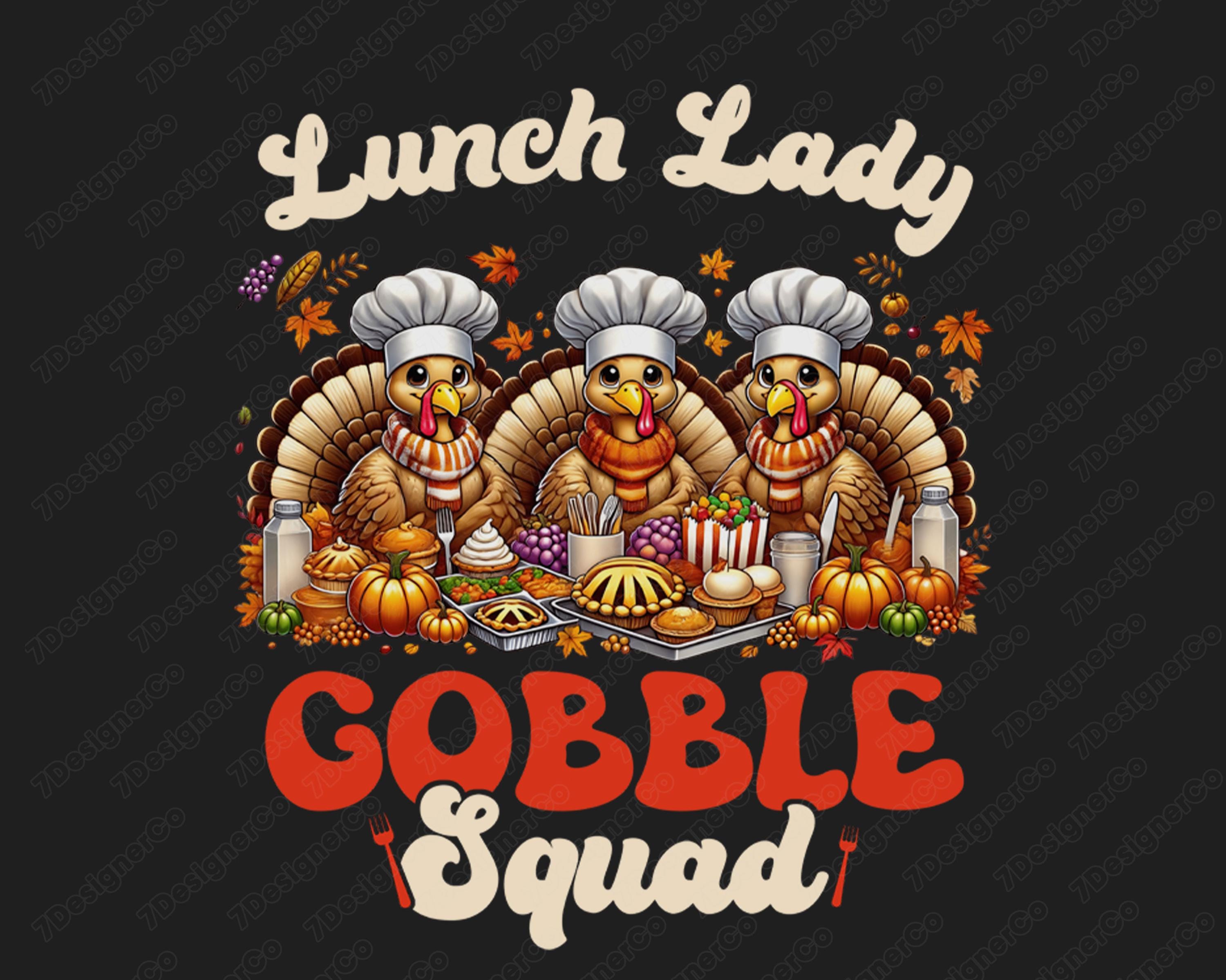 Lunch Lady Gobble Squad PNG, Happy Thanksgiving PNG, Thanksgiving ...