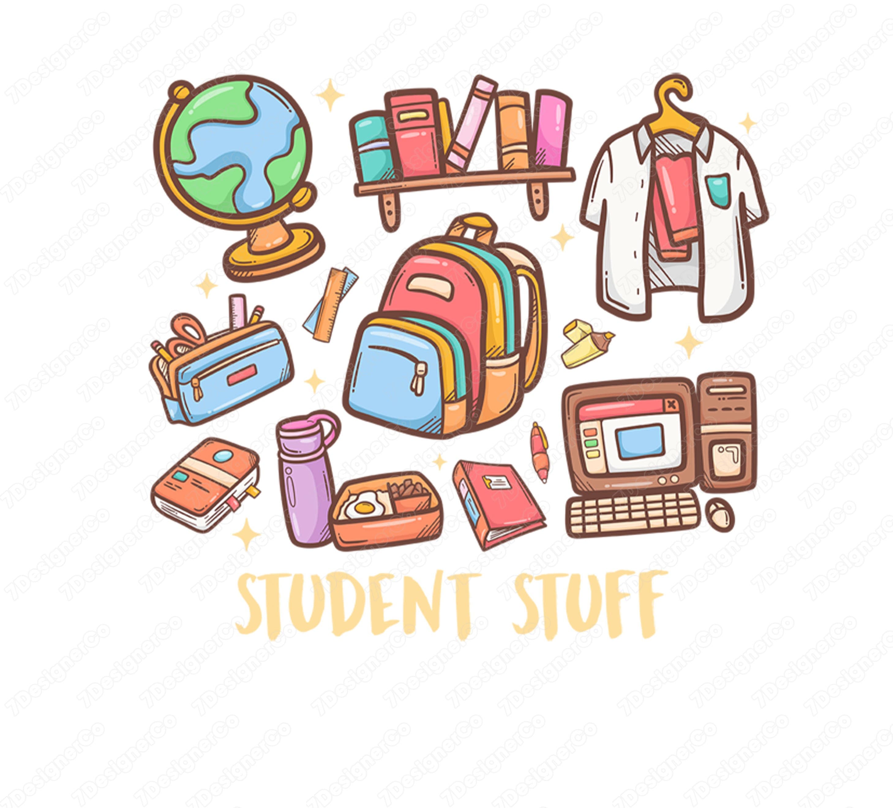 Student Stuff PNG, Back to School PNG, School PNG, First Day of School ...