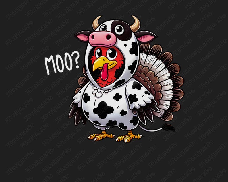Funny Turkey Cow Disguise Thanksgiving PNG (digital Download) - Etsy