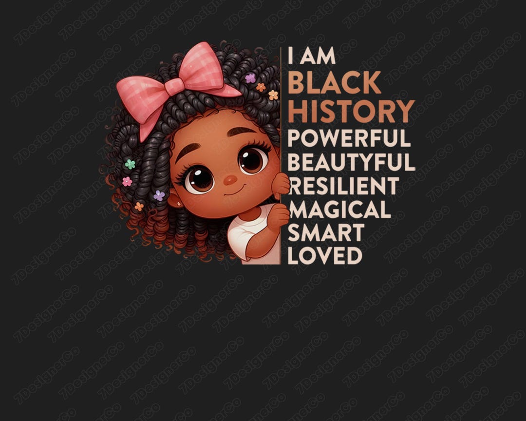 Young Queen African American Girl PNG: Black History Month (digital ...