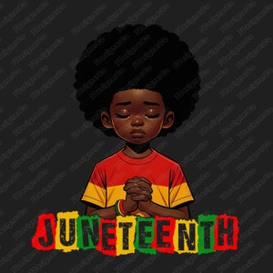 Kids Juneteenth Prince Praying PNG: Black Freedom 1865 (digital ...