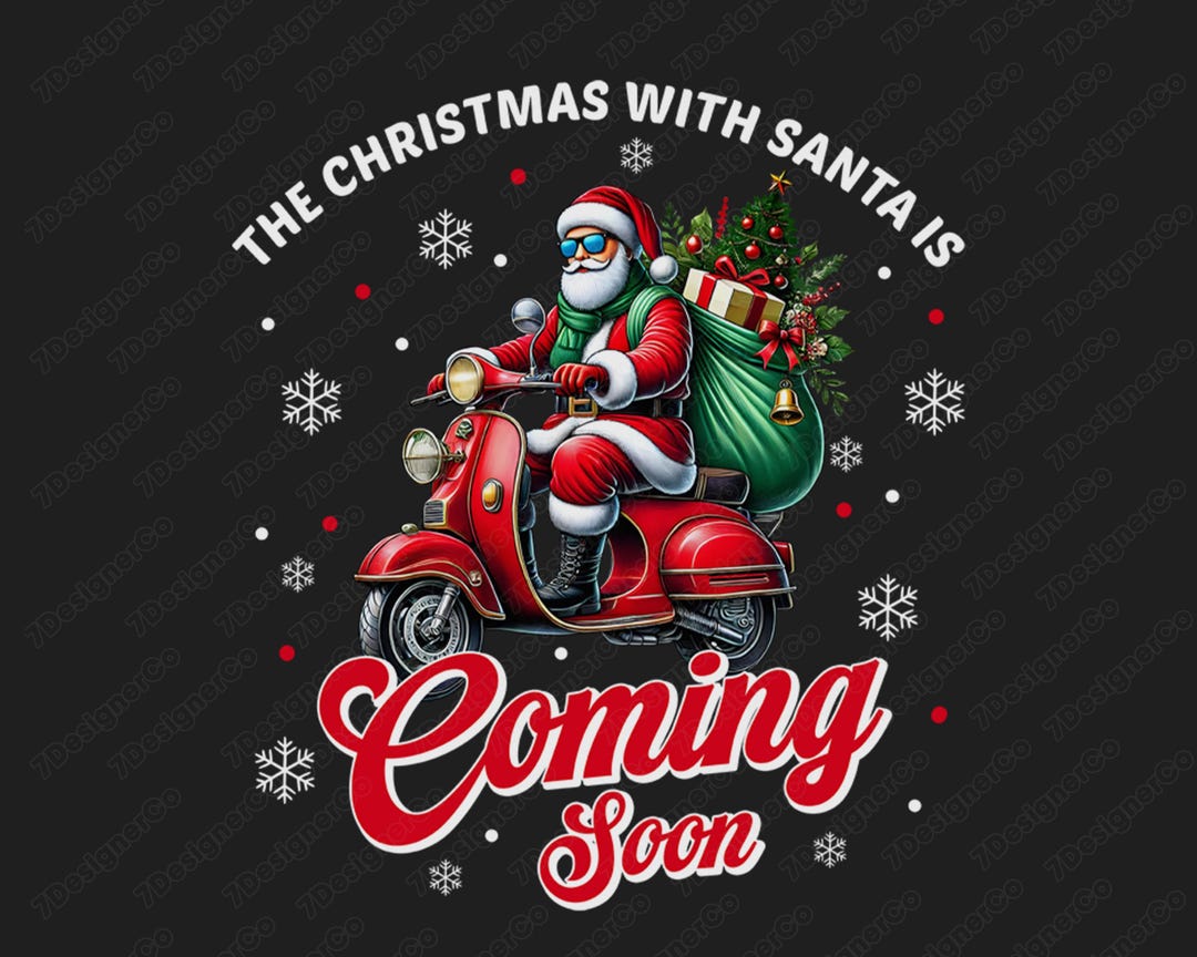 Santa Ride Motorbike Png, Merry Christmas Png, Christmas 2025 Png, the ...