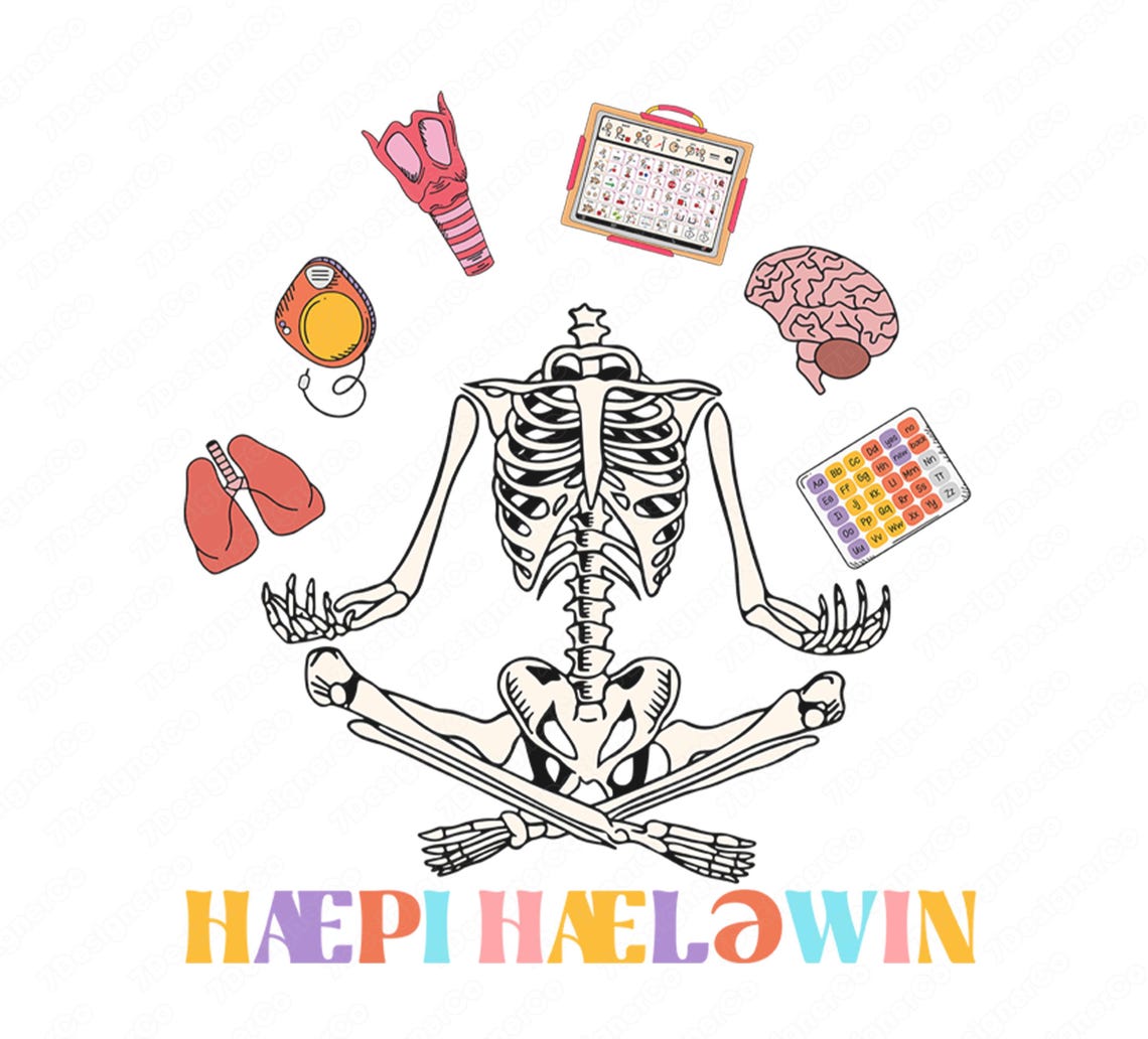Speech Therapy Skeleton Png, Halloween PNG, Spooky Season PNG ...