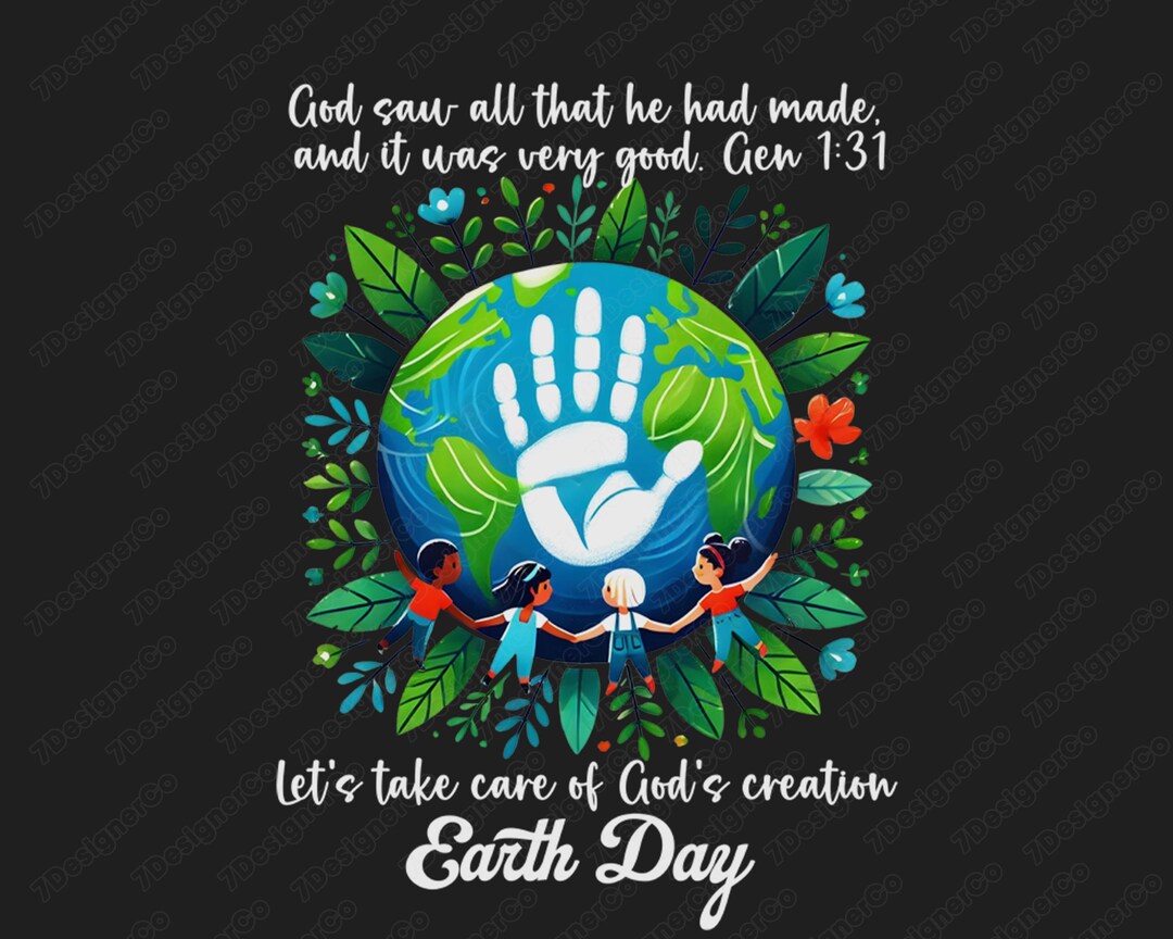 God's Creation Earth Day PNG: Handprint Bible Design (digital Download ...