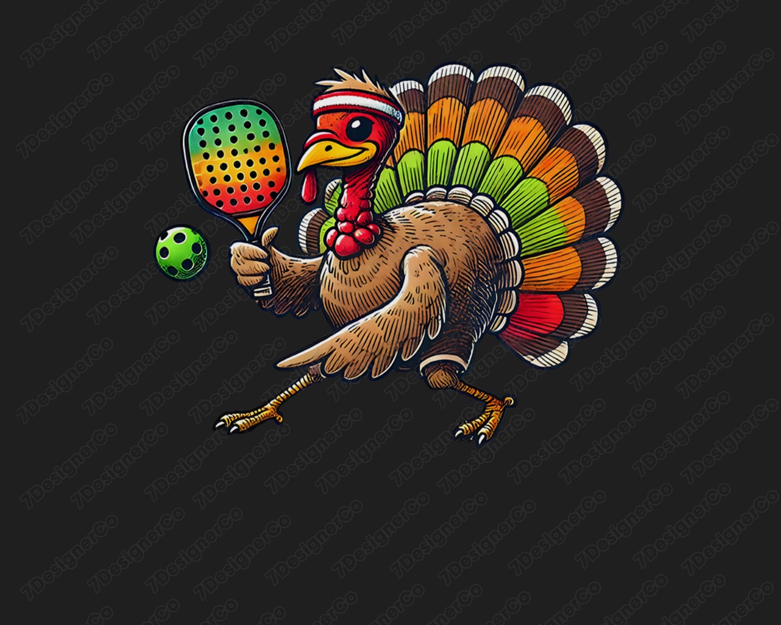 Turkey Pickleball Player PNG, Happy Thanksgiving PNG, Thanksgiving ...