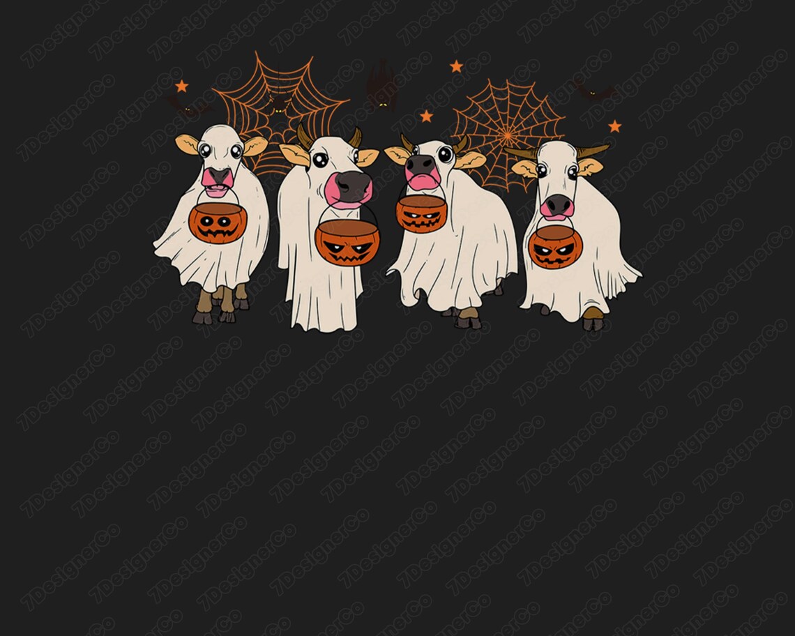 Ghost Cows Halloween PNG, Halloween PNG, Spooky Season PNG, Halloween ...