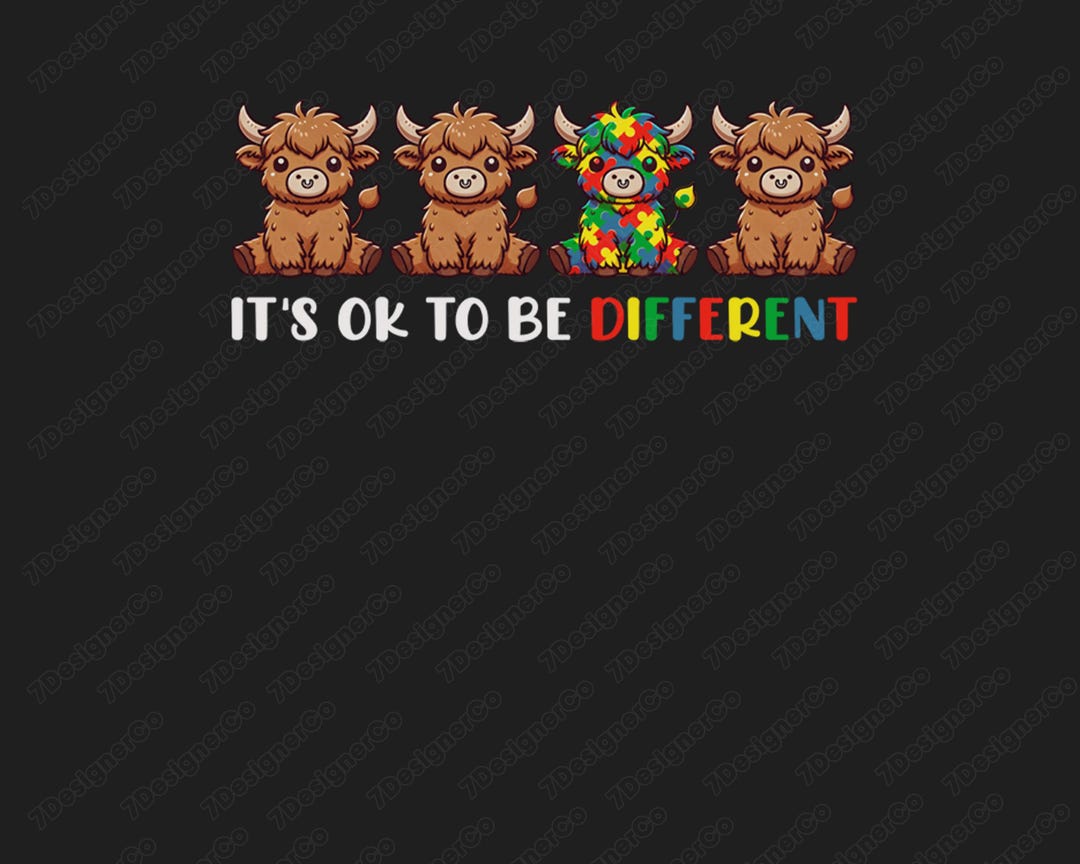 Autism Awareness Highland Cow PNG: Puzzle Ribbon (digital Download) - Etsy