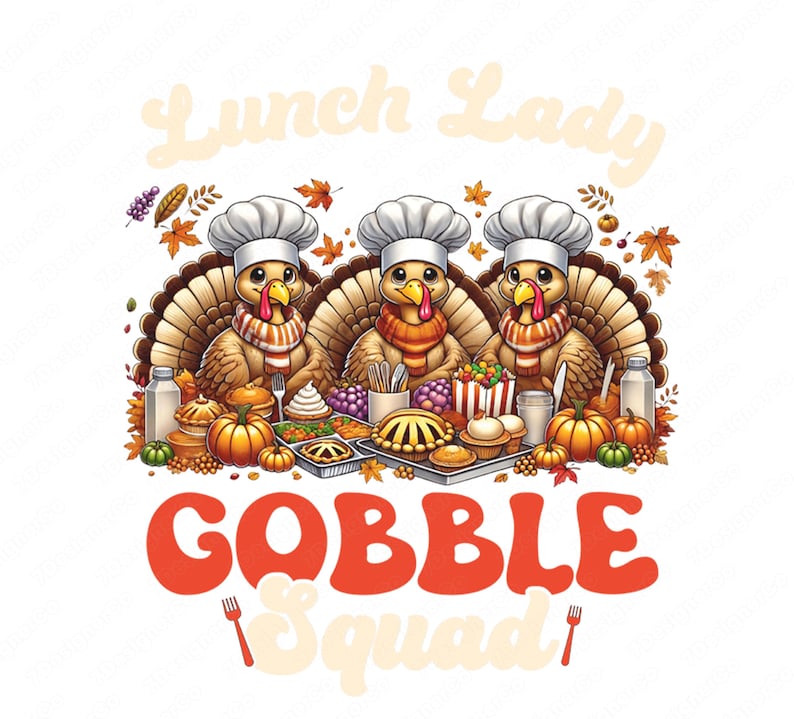Lunch Lady Gobble Squad PNG, Happy Thanksgiving PNG, Thanksgiving ...
