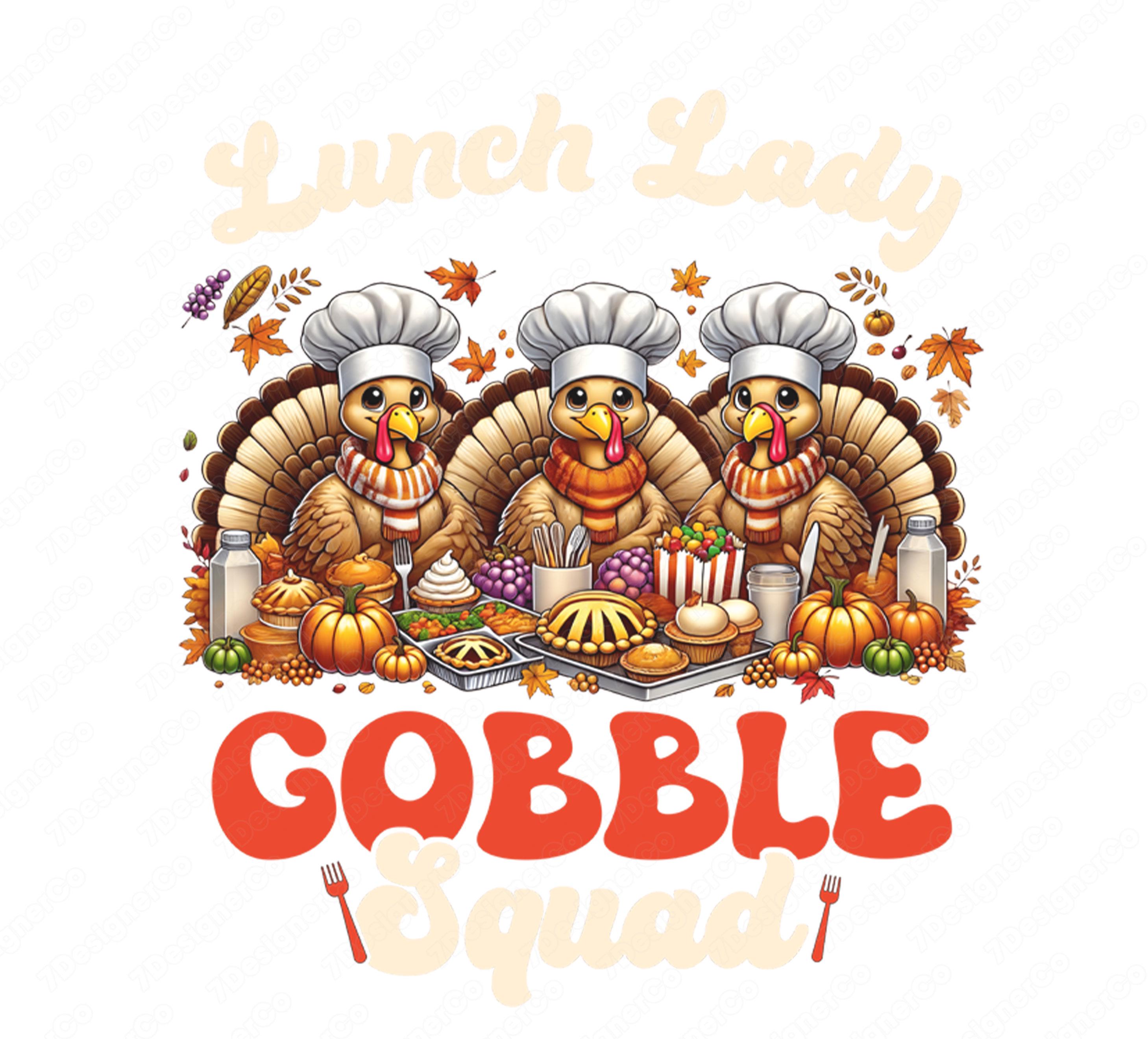 Lunch Lady Gobble Squad Thanksgiving Turkey PNG (digital Download) - Etsy