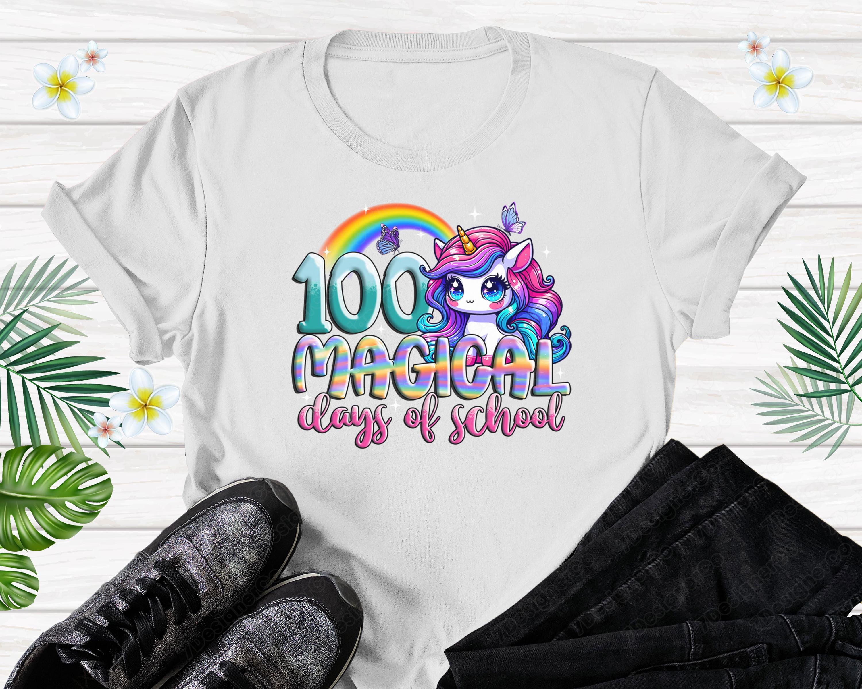 Unicorn Rainbow Teacher Student PNG, 100 Days of School PNG, Back to ...
