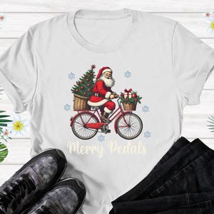 Merry Pedals Santa Bike Png, Merry Christmas Png, Christmas Family Png ...