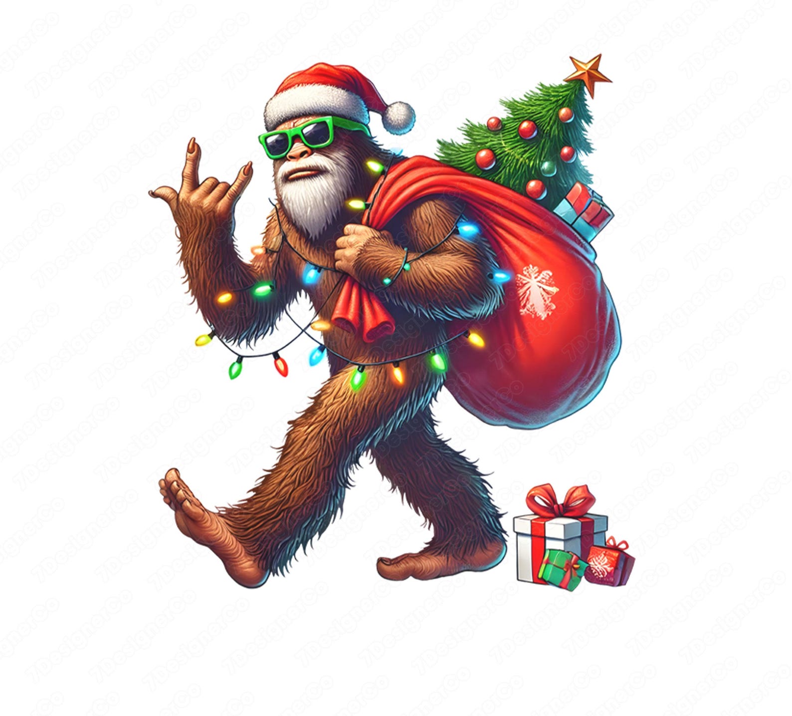 Santa Bigfoot Png, Merry Christmas Png, Christmas Family Png, Christmas ...