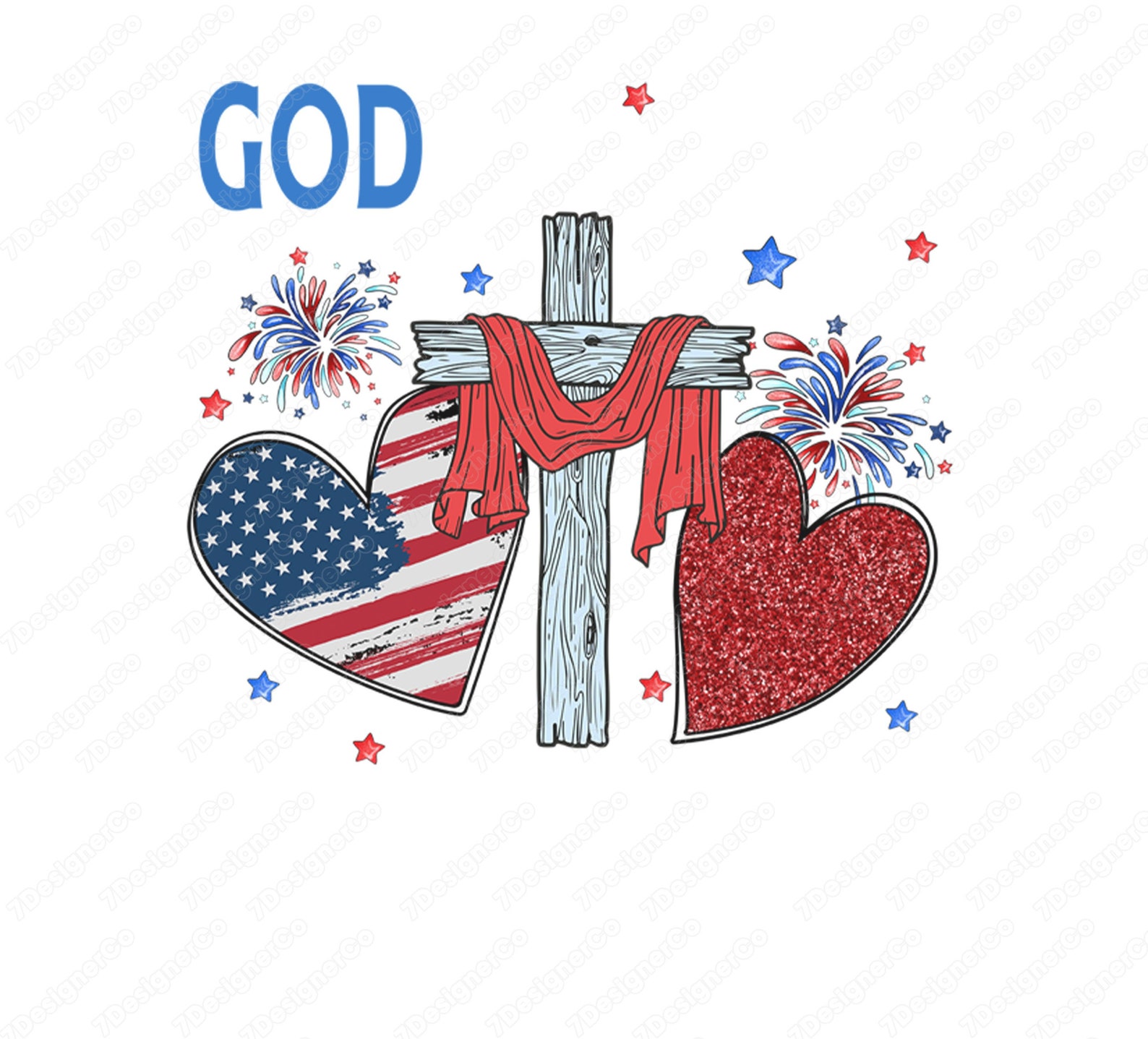 Jesus 4th of July PNG, 4th of July PNG, Independence Day Png, God Bless America Christian Heart ...