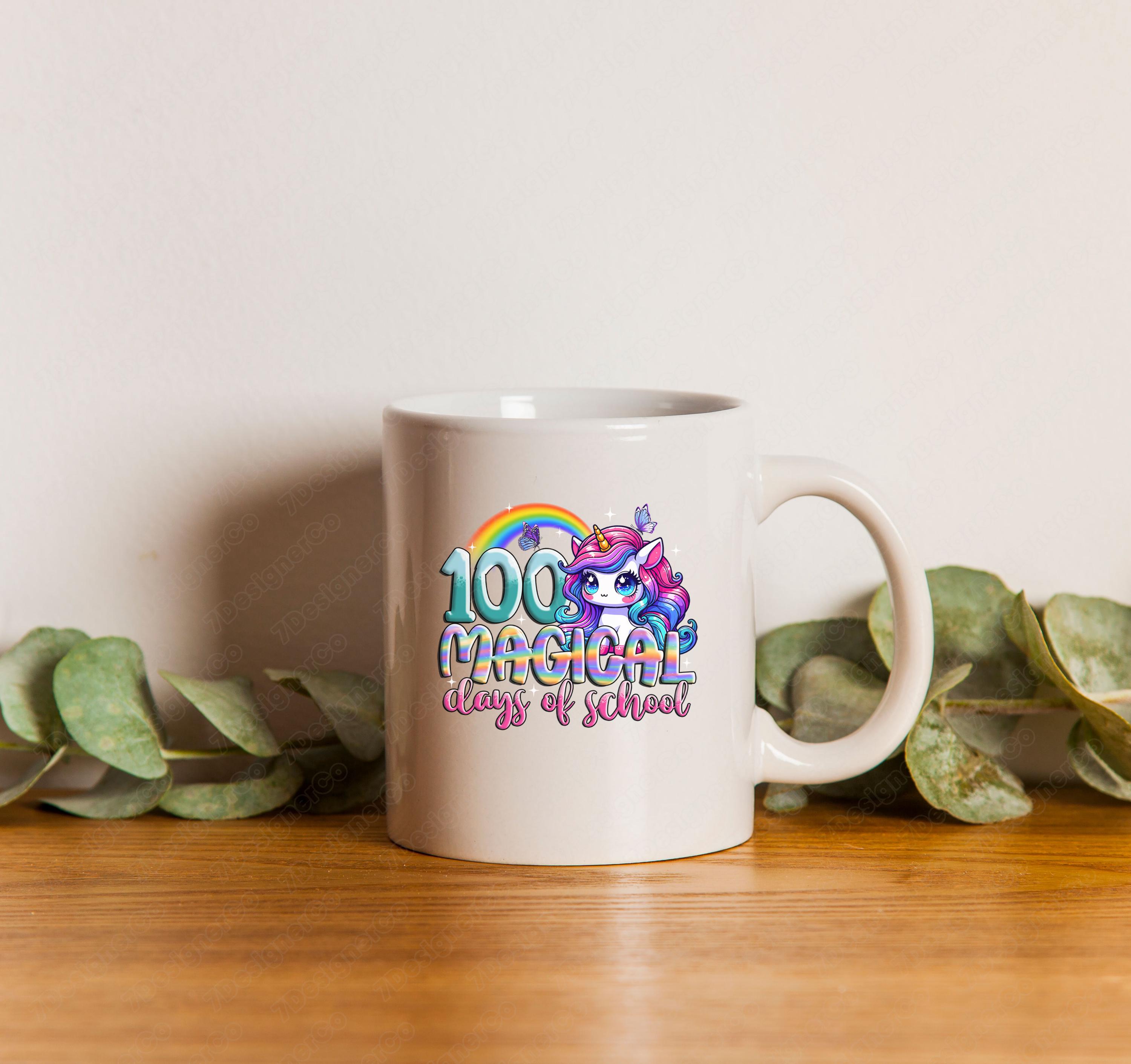 Unicorn Rainbow Teacher Student PNG, 100 Days of School PNG, Back to ...