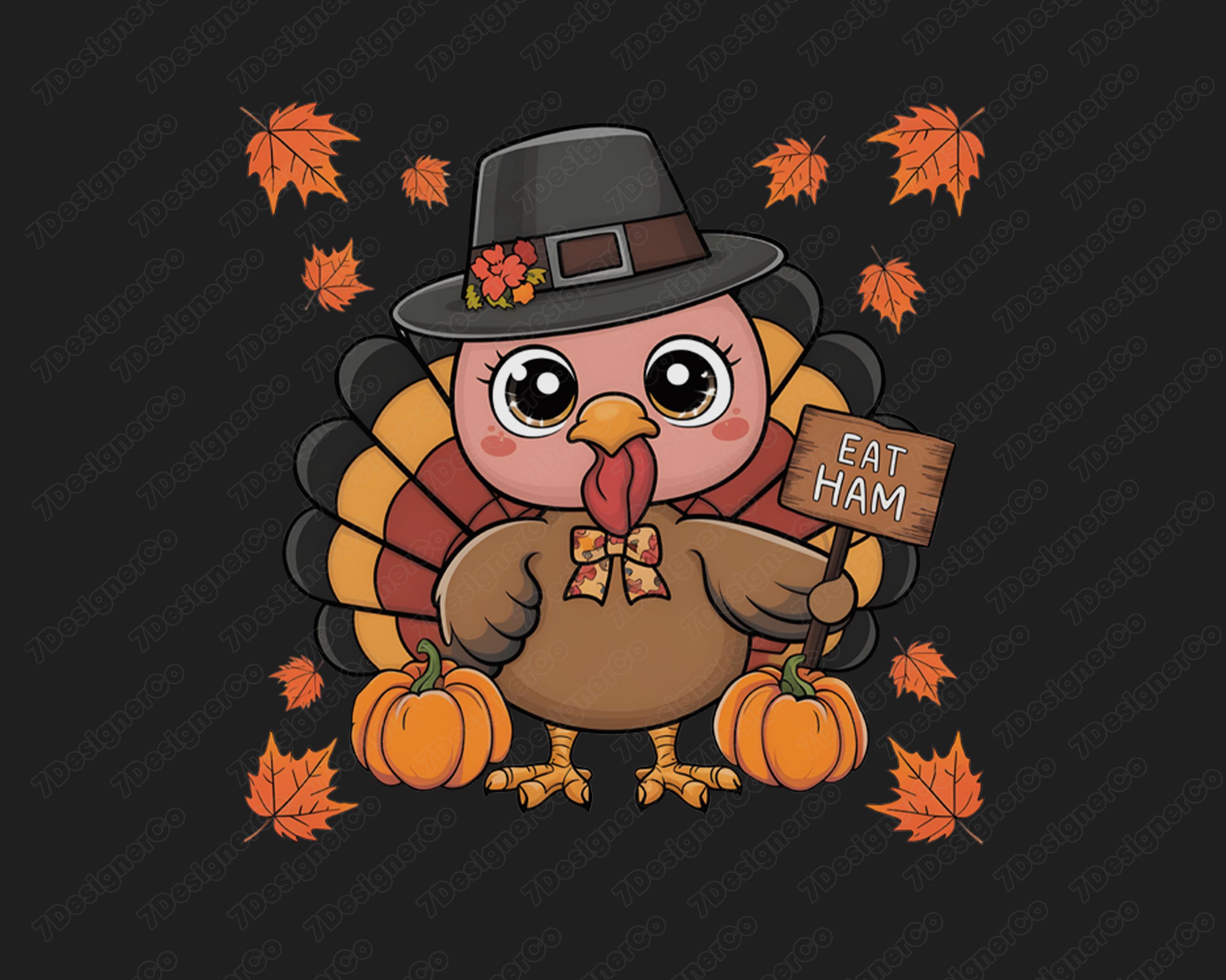 Turkey Eat Ham Pilgrim PNG, Happy Thanksgiving PNG, Thanksgiving Turkey ...