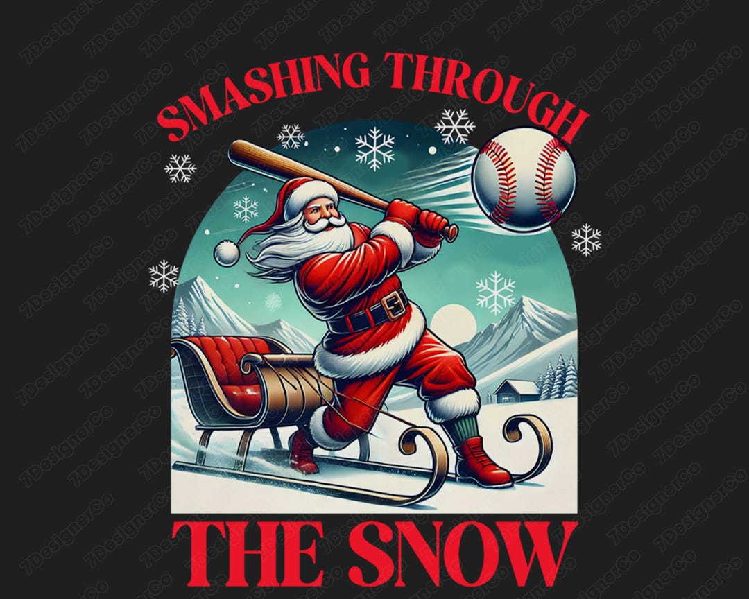 Santa Baseball Player PNG, Merry Christmas Graphic (digital Download ...