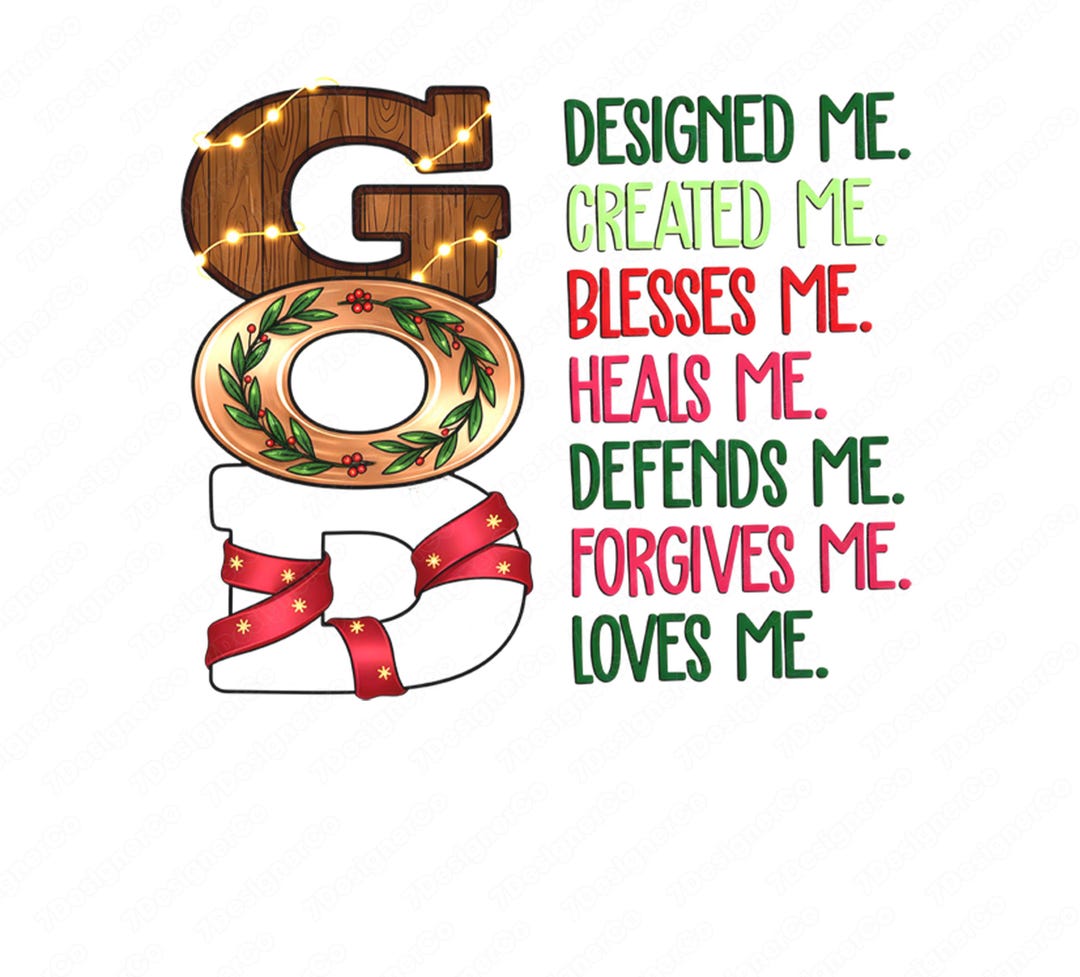 God Designed Me PNG, Christian Inspirational Christmas Design (digital ...