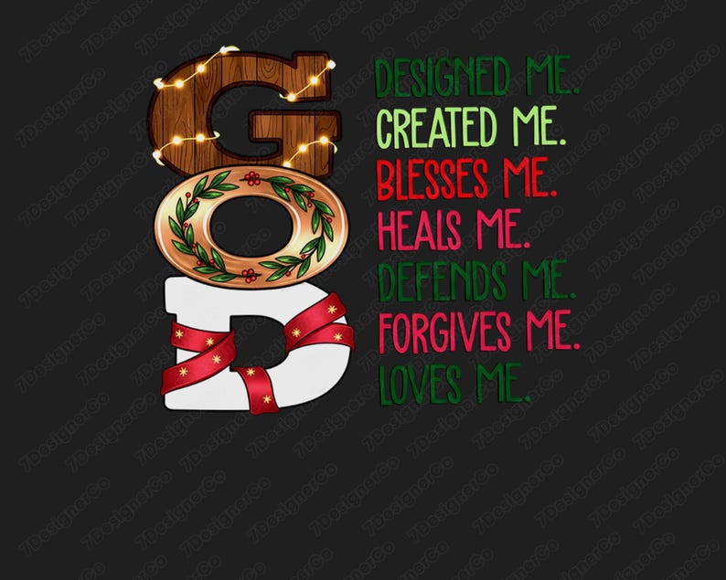 God Designed Me PNG, Christian Inspirational Christmas Design (digital ...