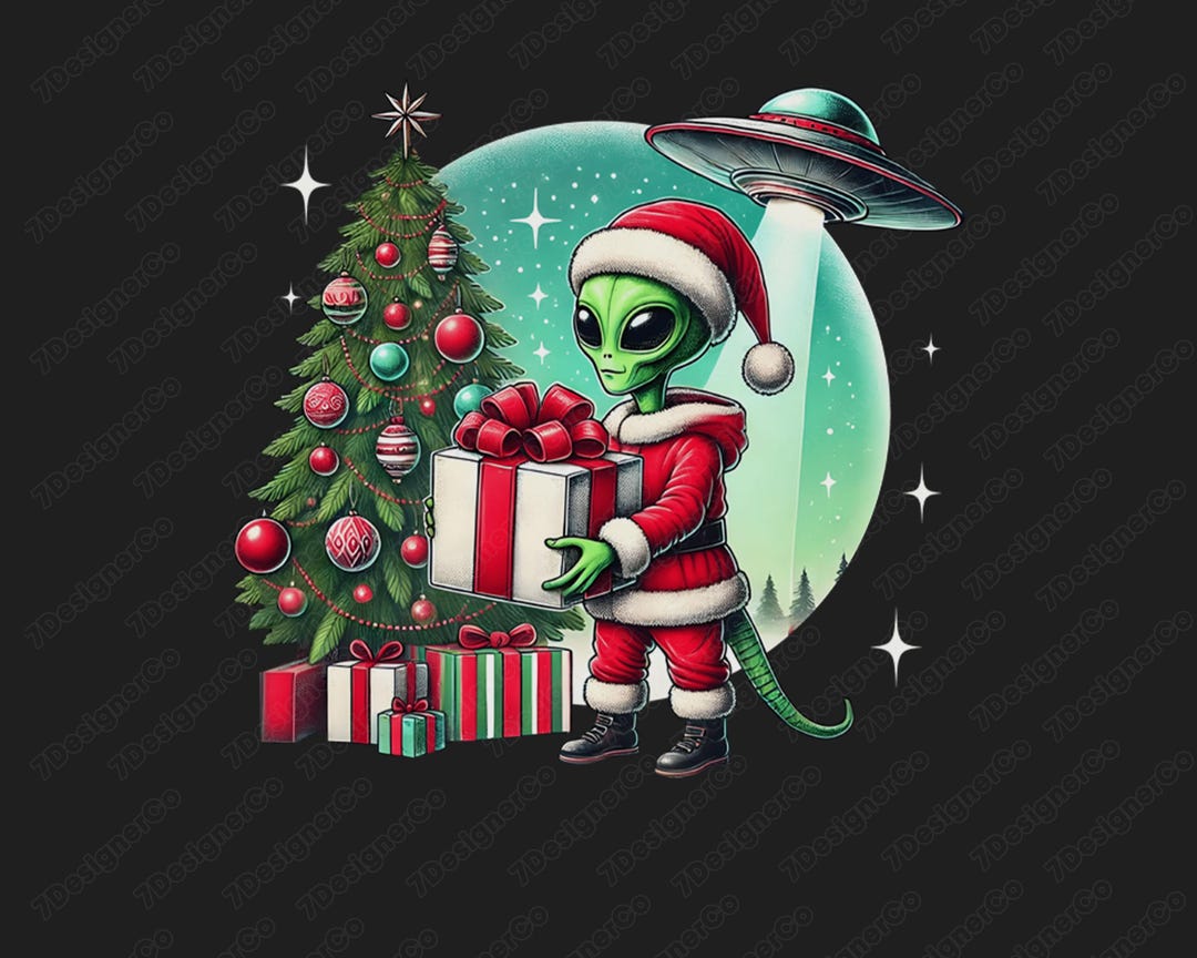 Christmas Alien UFO Png, Merry Christmas Png, Christmas Family Png ...