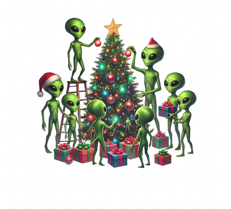 Christmas Aliens Png, Merry Christmas Png, Christmas Family Png ...