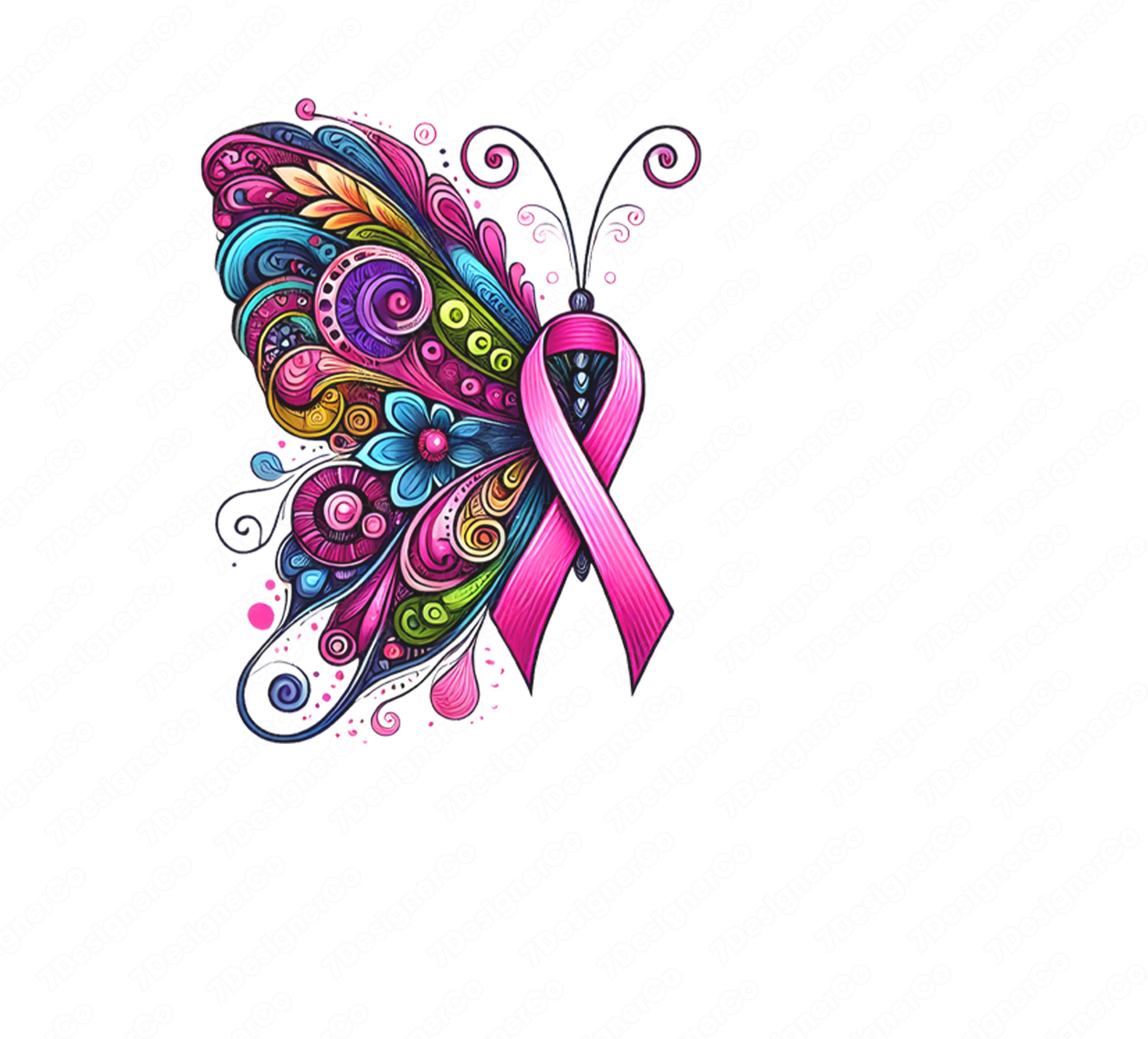 Butterfly Breast Cancer Awareness PNG: Pink Ribbon Journey (digital ...