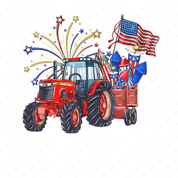 4th of July Tractor Png - Etsy
