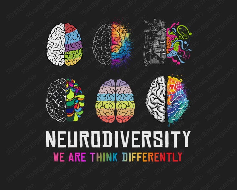 Neurodiversity Brain Art PNG: Autism Awareness Design (digital Download ...