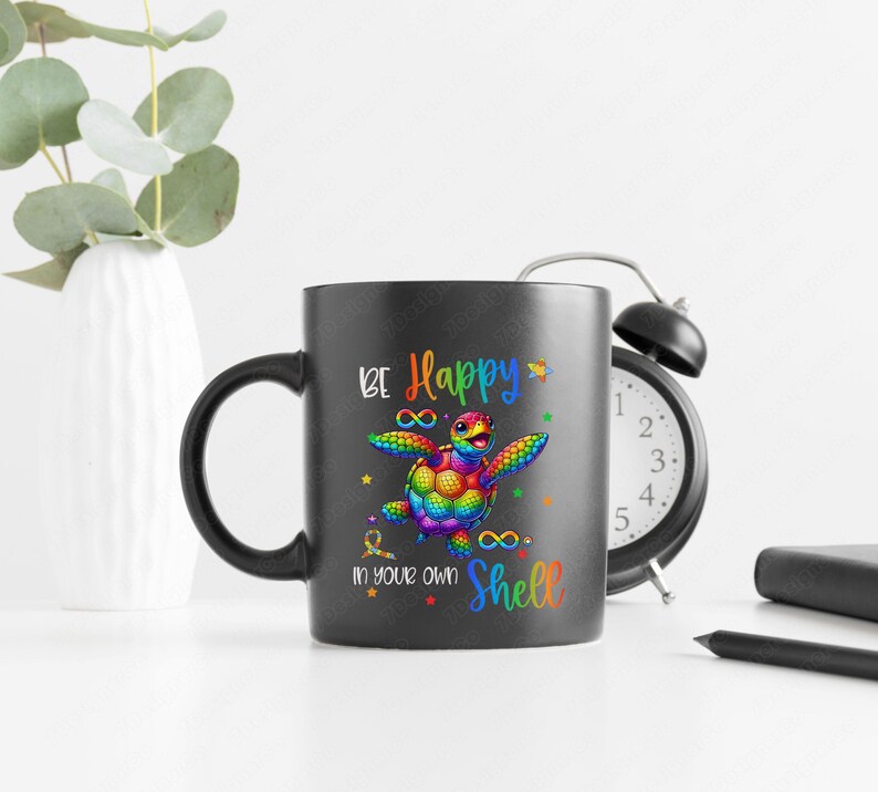Autism Awareness Rainbow Turtle PNG: Be Happy Design (digital Download ...