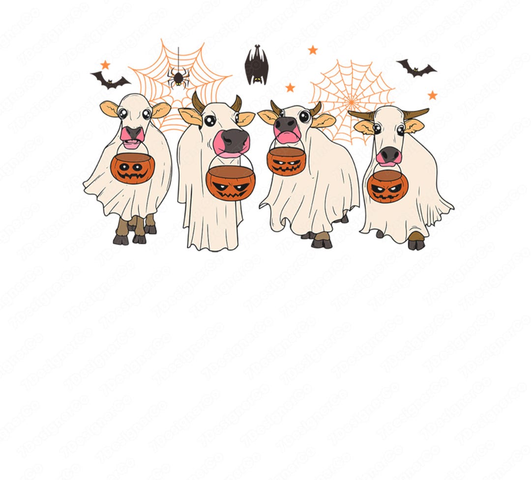 Ghost Cows Halloween PNG, Halloween PNG, Spooky Season PNG, Halloween ...