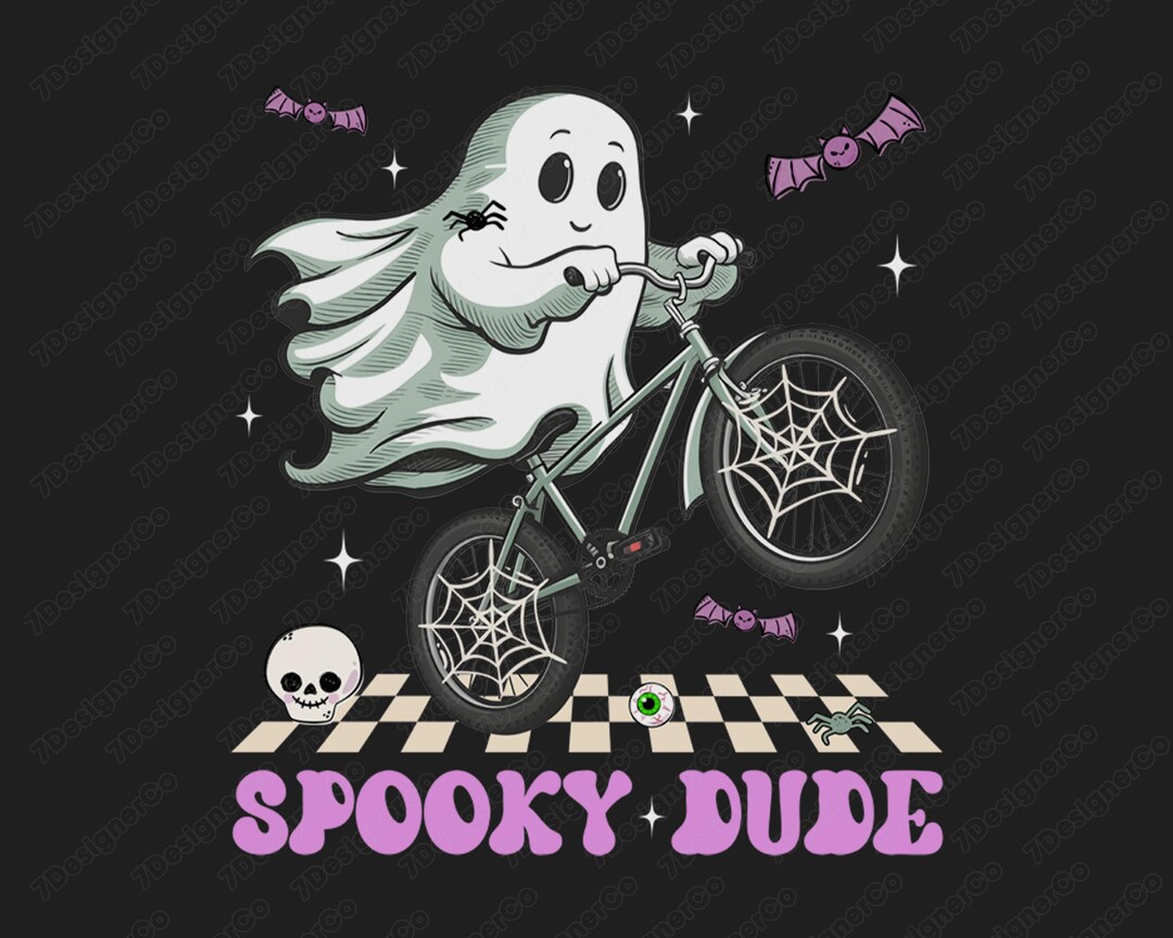 Ghost Riding Bicycle Halloween PNG, Spooky Season (digital Download) - Etsy