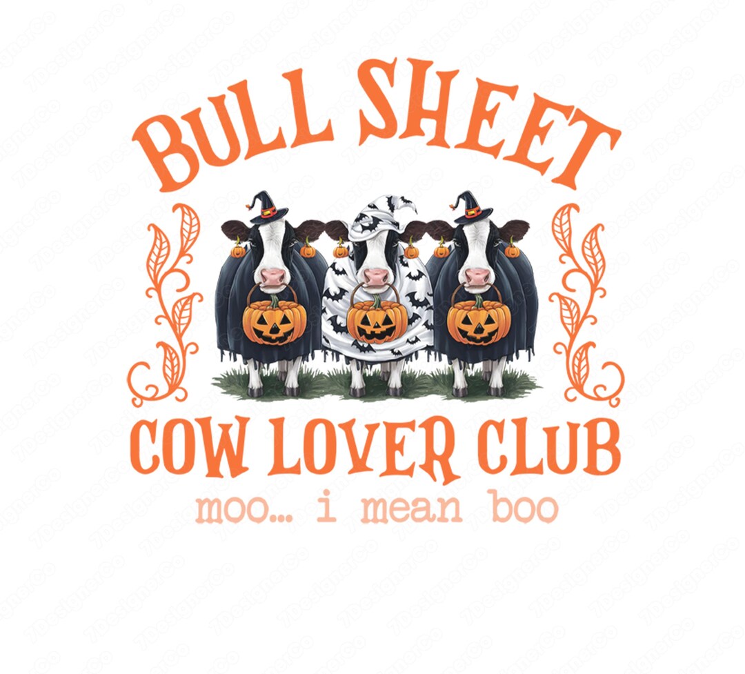 Halloween Cow PNG, Spooky Ghost Cow, Pumpkin Design (digital Download ...